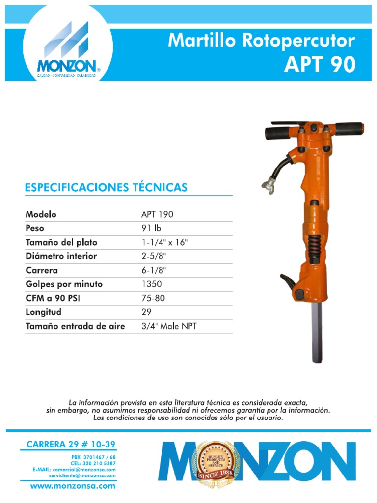 Ficha Tecnica Martillo APT90 | PDF