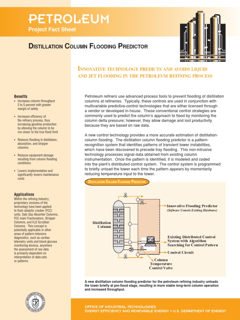 Distillation Column Flooding Predictor | PDF | Distillation | Oil Refinery