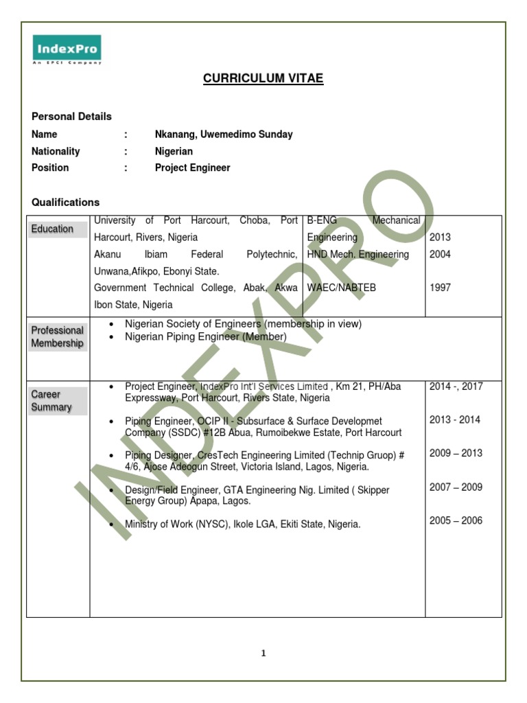 3.3.2 - Personnel - Detailed CVS of Qualified Key Personnel | Download ...