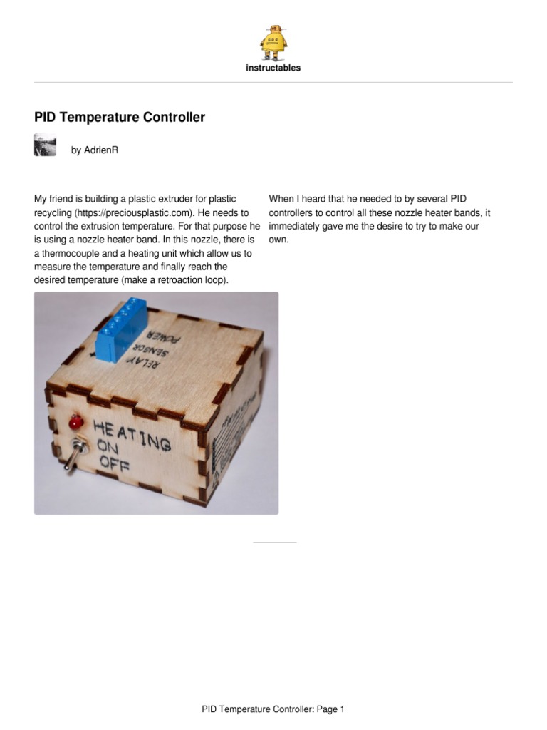PID Temperature Controller: Instructables | PDF | Printed Circuit Board ...