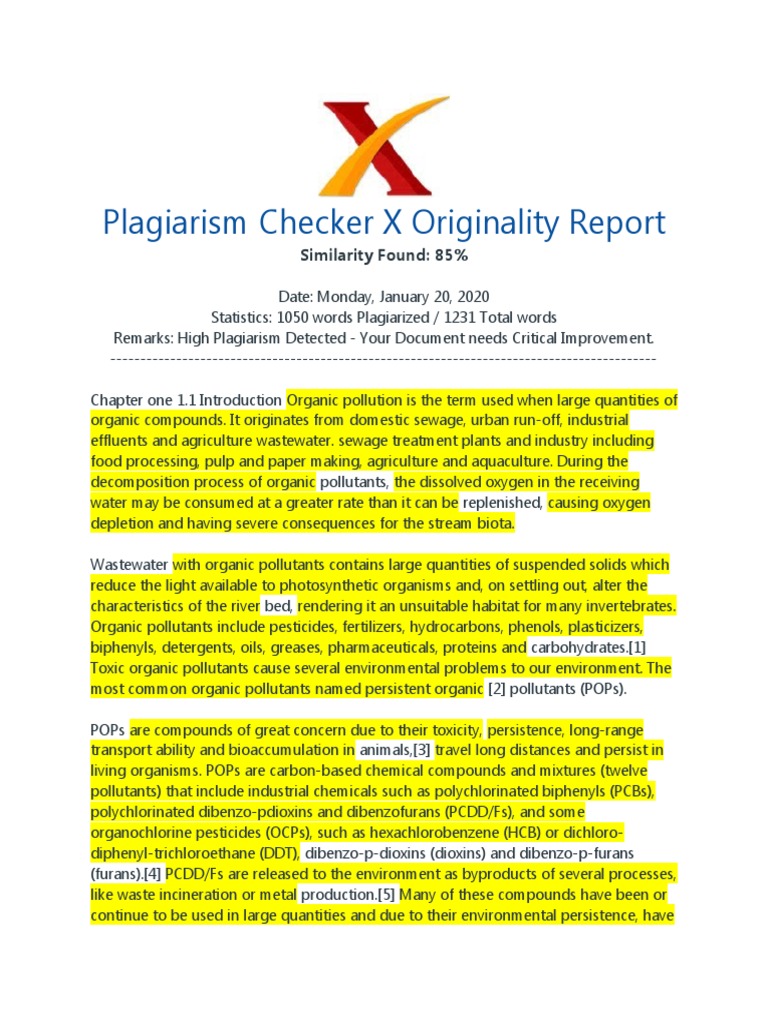 Plagiarism Checker X Originality Report: Similarity Found: 85% | PDF ...