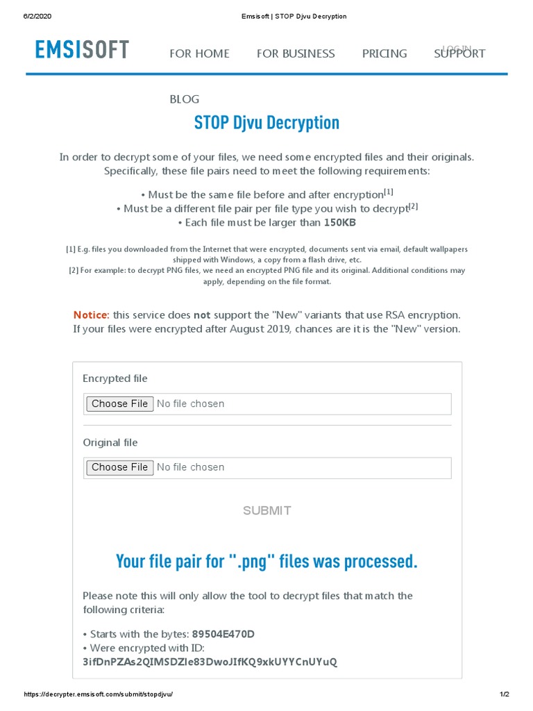 Emsisoft - STOP Djvu Decryption | PDF | Cryptography | Computer File