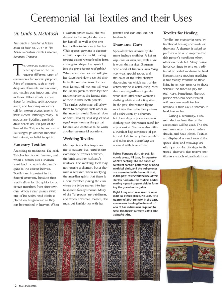 Jan2012-Textiles Asia Ceremonial Tai Textiles | PDF | Funeral | Shamanism