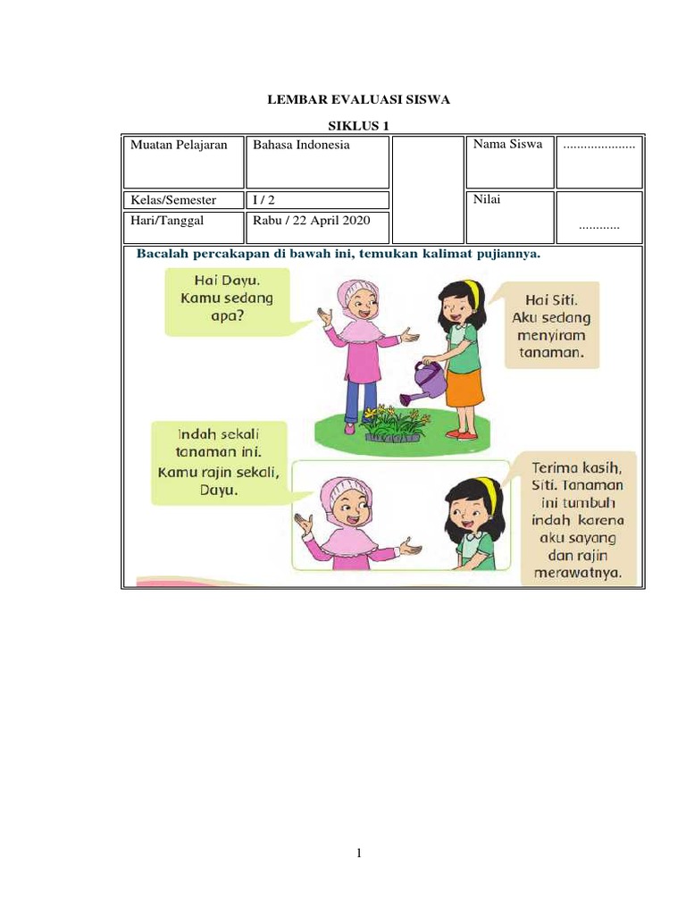 Lembar Evaluasi Siswa | PDF