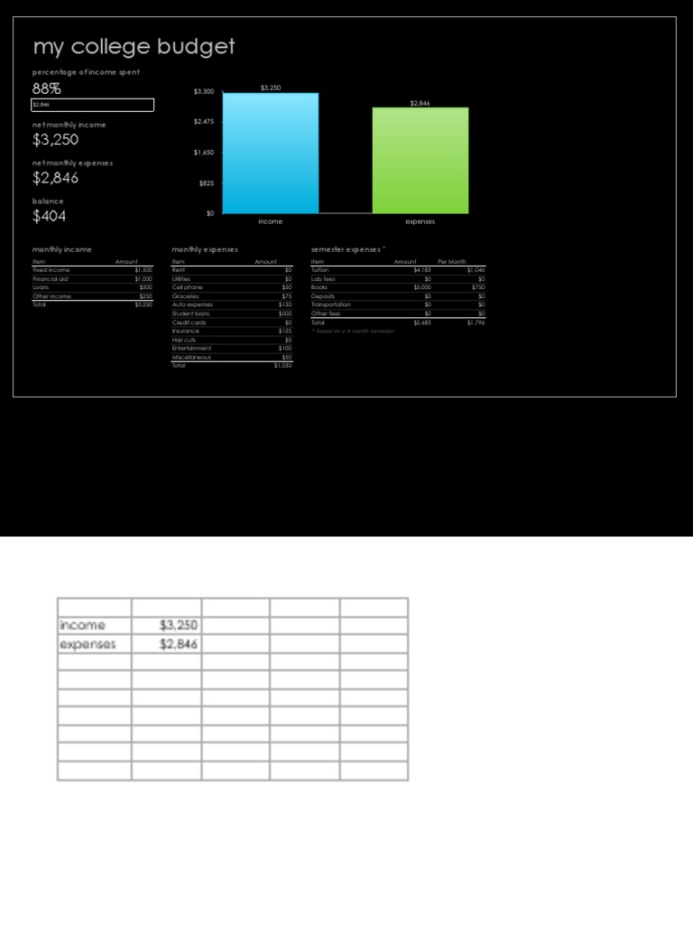 Student Budget Plan 1 | PDF | Income | Financial Services