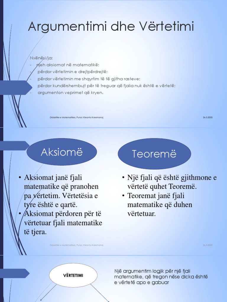 Argumentimi Dhe Vertetimi PDF | PDF