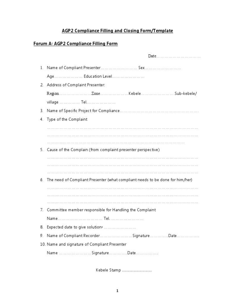 Grievance Filing and Reporting Form | PDF | Social Institutions ...