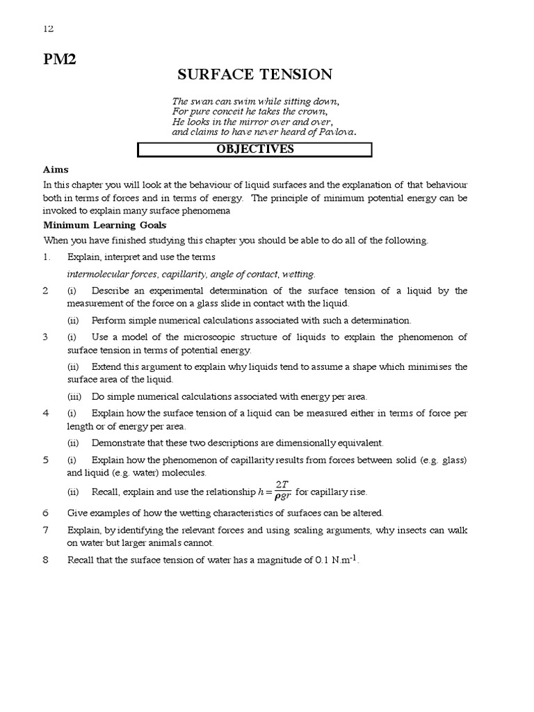 Surface Tension Explained | PDF | Surface Tension | Wetting
