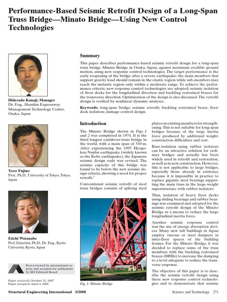 Performance Based Design Minato Bridge | PDF | Bridge | Physics