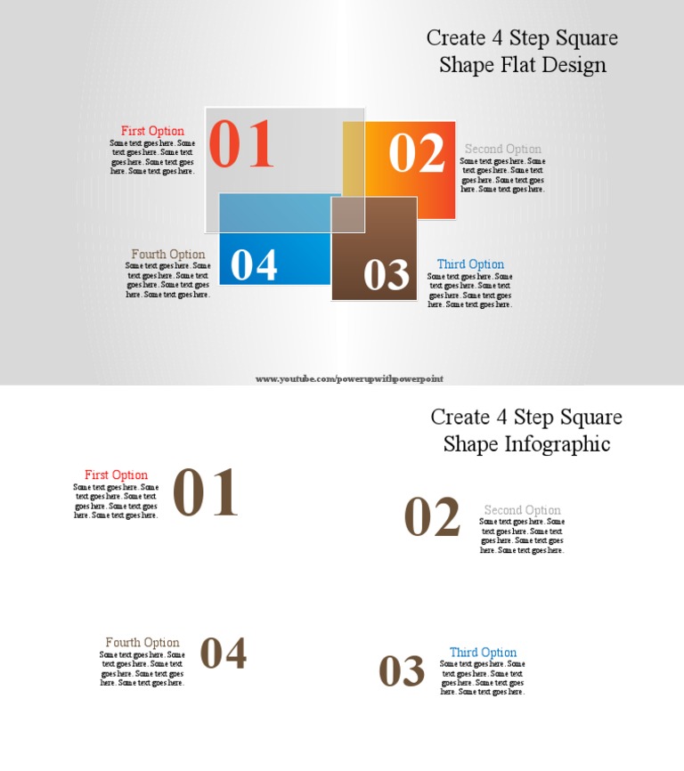 58.create 4 Step SQUARE Shape Flat Infographic Design | PDF