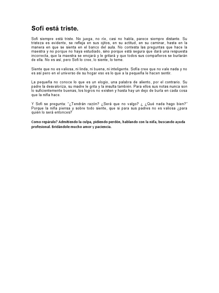 Sofi Está Triste | PDF