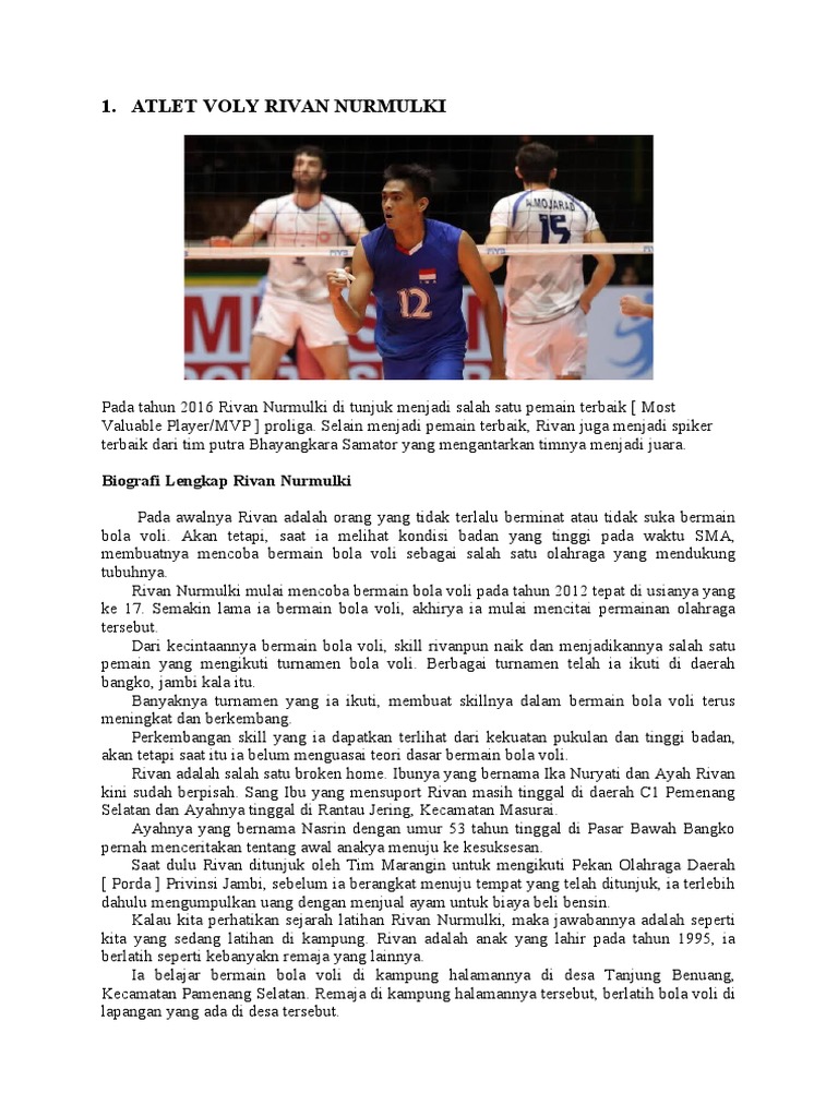 Kliping Biografi Dan Prestasi Atlet | PDF