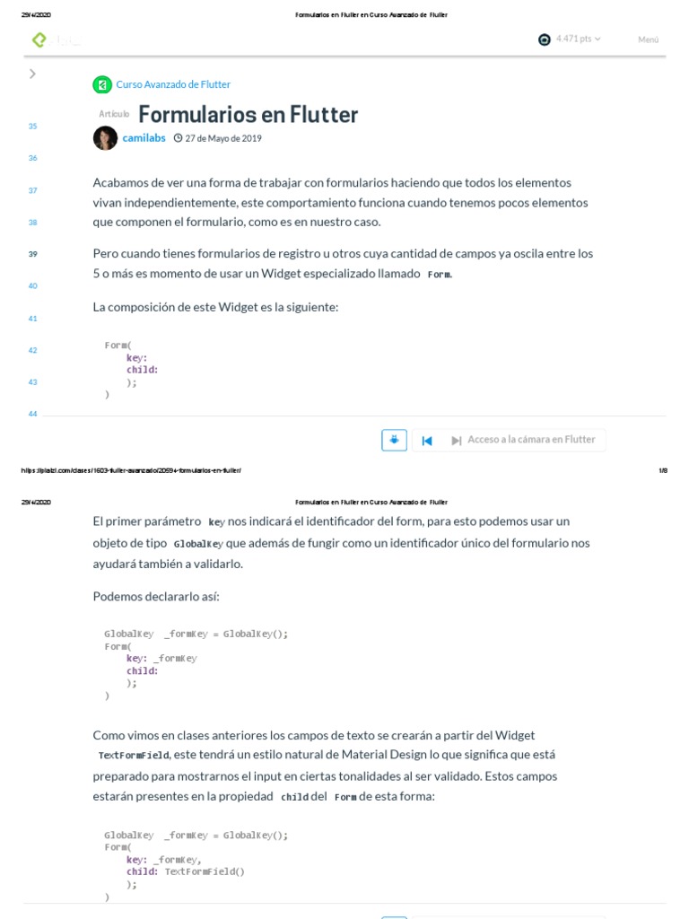 Formularios en Flutter en Curso Avanzado de Flutter | PDF | Informática | Software