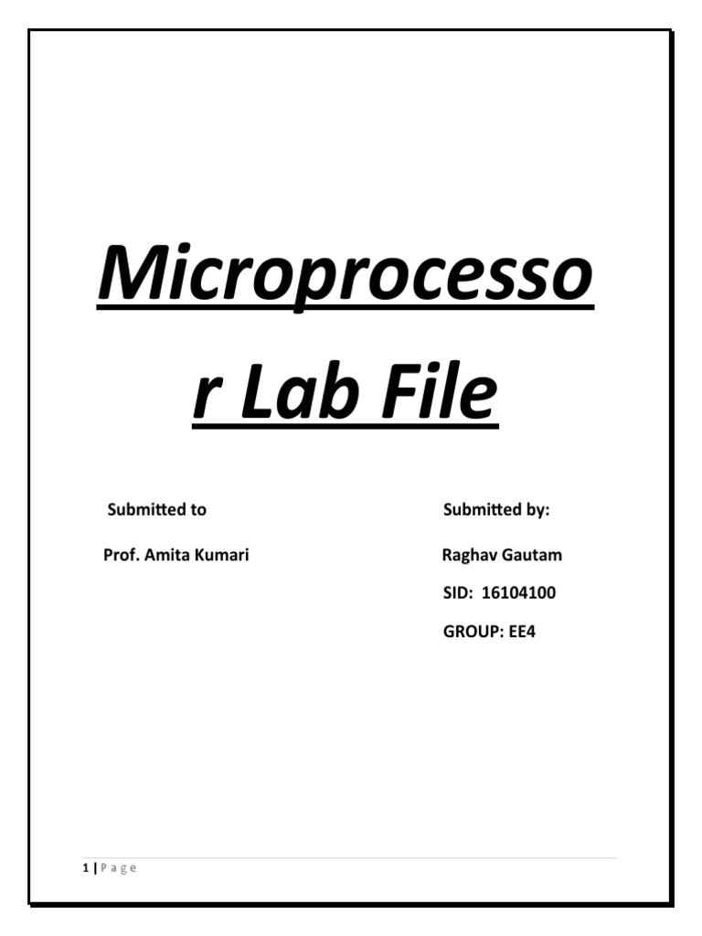 Microprocessor Lab | PDF | Electronic Design | Manufactured Goods