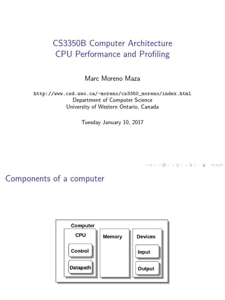 CS3350B Computer Architecture CPU Performance and Profiling: Marc Moreno Maza | PDF | Central ...