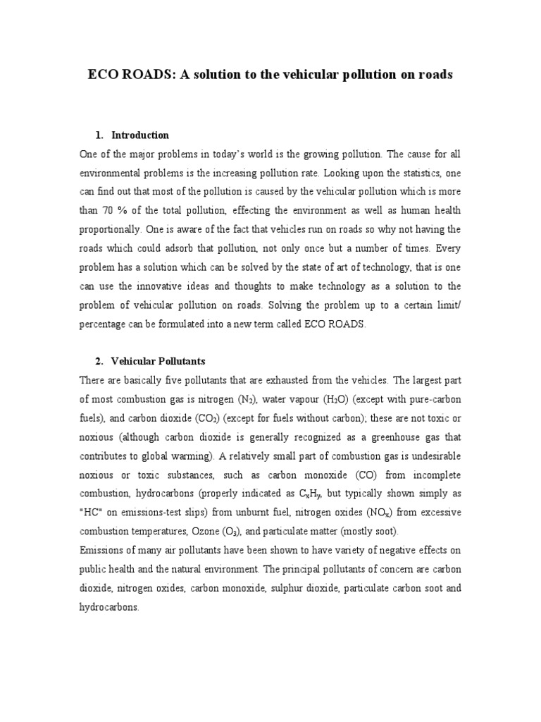 Ecoroads | PDF | Exhaust Gas | Combustion