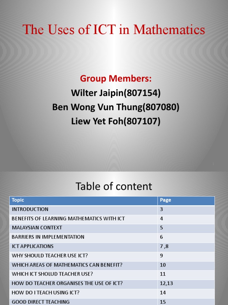 ICT in Mathematics Education | PDF | Educational Technology ...