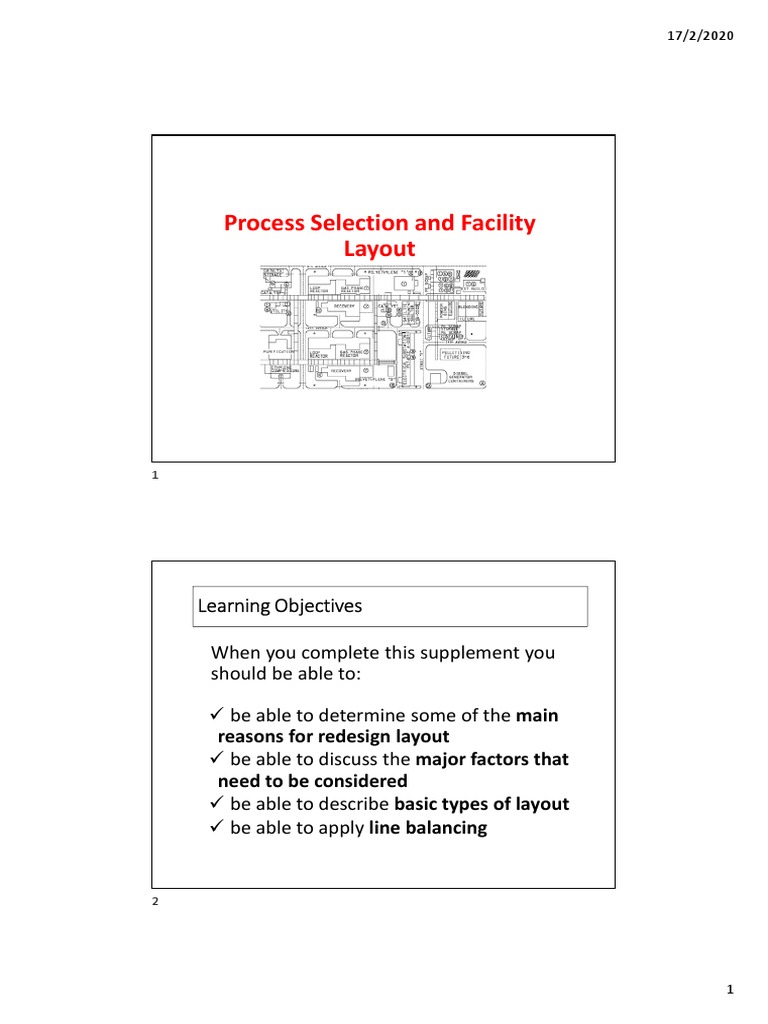 Process Selection and Facility Layout: Learning Objectives | PDF ...