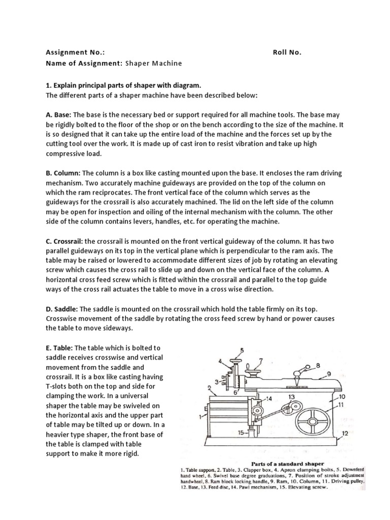 Shaper Machine | PDF | Machines | Gear