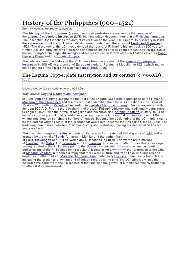 Philippine History: 900-1521 AD | PDF | Philippines