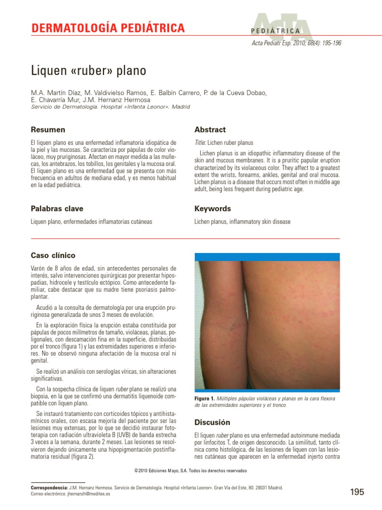 Dermatologia Liquen Ruber Plano | PDF | Dermatología | Condiciones cutáneas