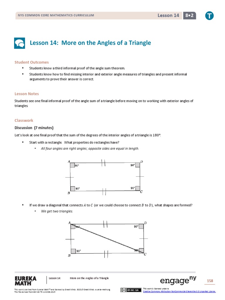 Math g8 m2 Topic C Lesson 14 Teacher | PDF | Triangle | Angle