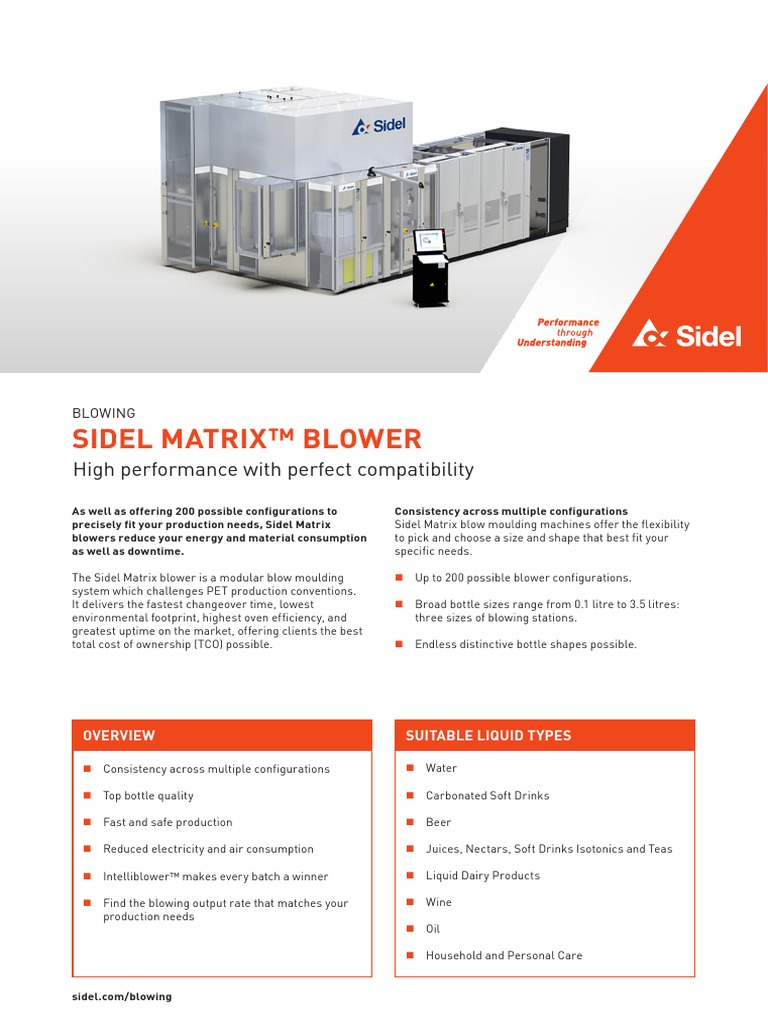 Sidel Matrix Blower Flyer PDF | PDF | Drink | Energy And Resource