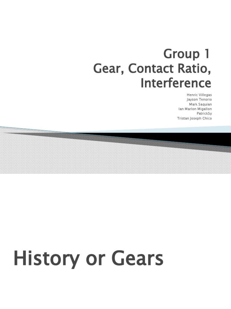 Group 1 Gear, Contact Ratio, Interference | PDF | Gear | Circle