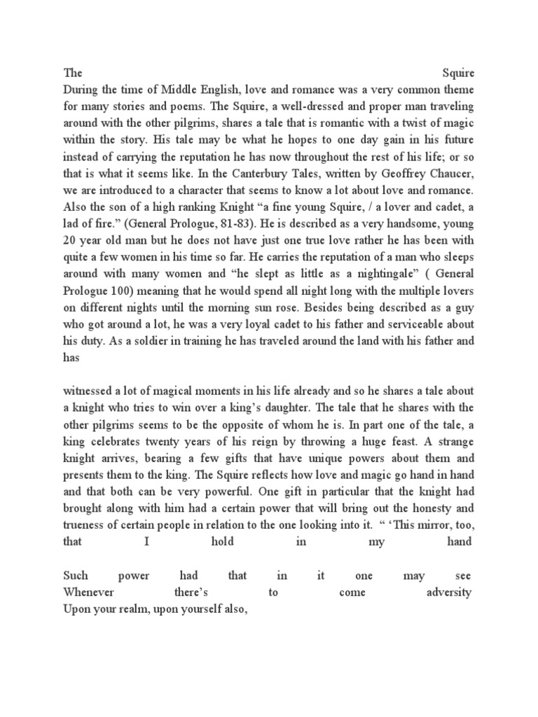 The Squire Character | PDF