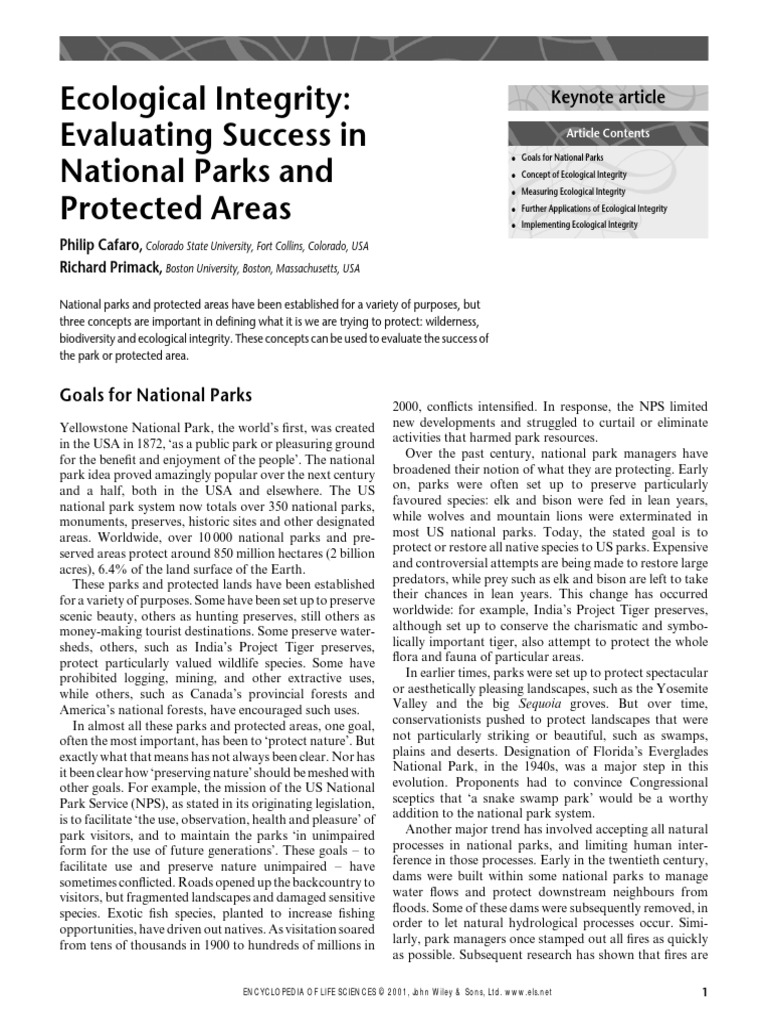 Ecological Integrity Evaluating Success PDF | PDF | Biodiversity | Ecology