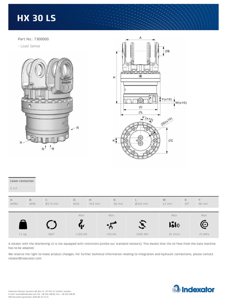 HX 30 LS: Part No.: 7300000 - Load Sense | PDF