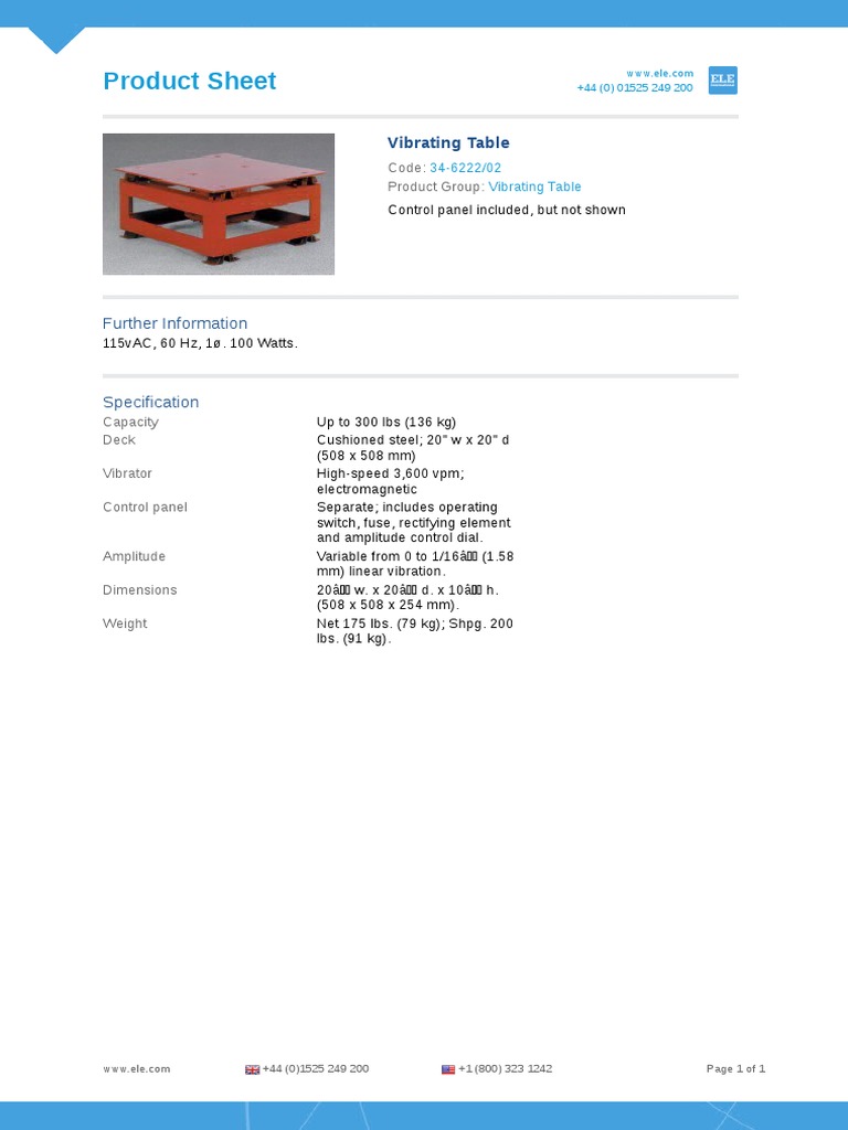 Vibrating Table | PDF