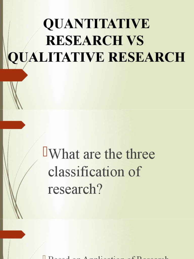 Quantitative Research Vs Qualitative Research | PDF | Quantitative ...