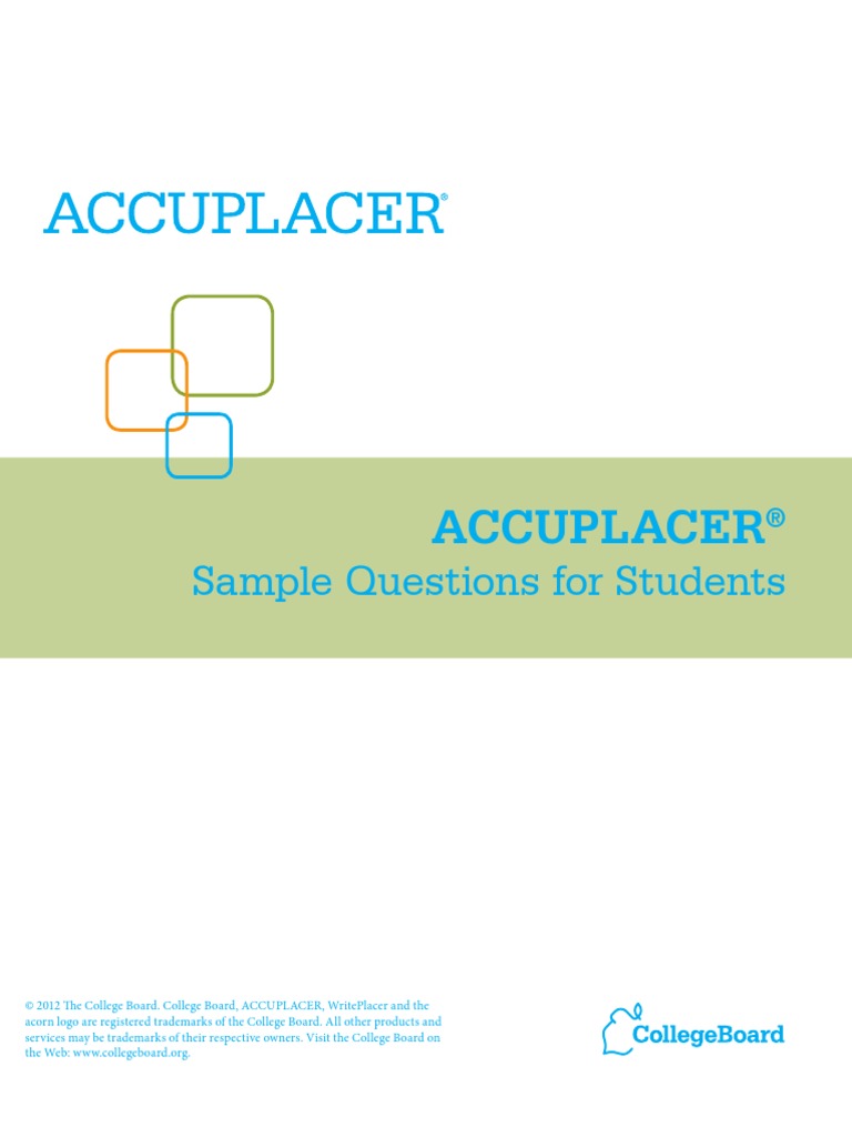 Accuplacer Sample Questions For Students PDF | PDF | Arithmetic ...