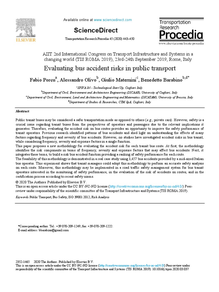 Evaluating Bus Accident Risks in Public Transport | PDF | Public ...