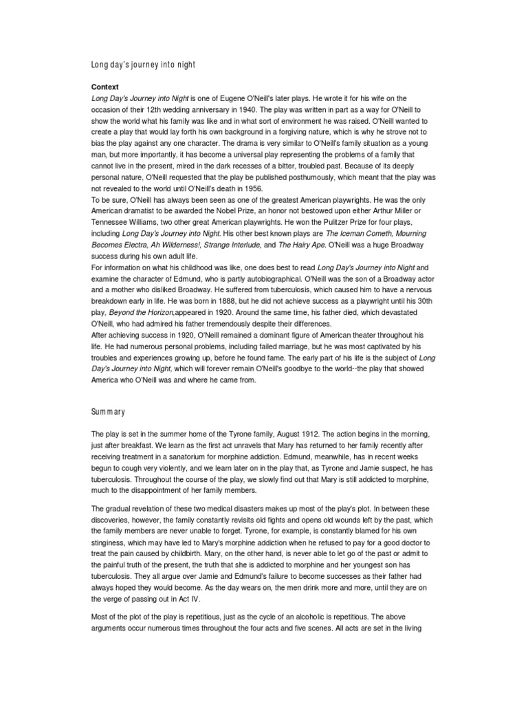 Long Day's Journey Into Night PDF | PDF | Eugene O'neill