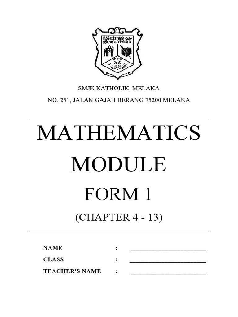 Cover Math Form 1 | PDF