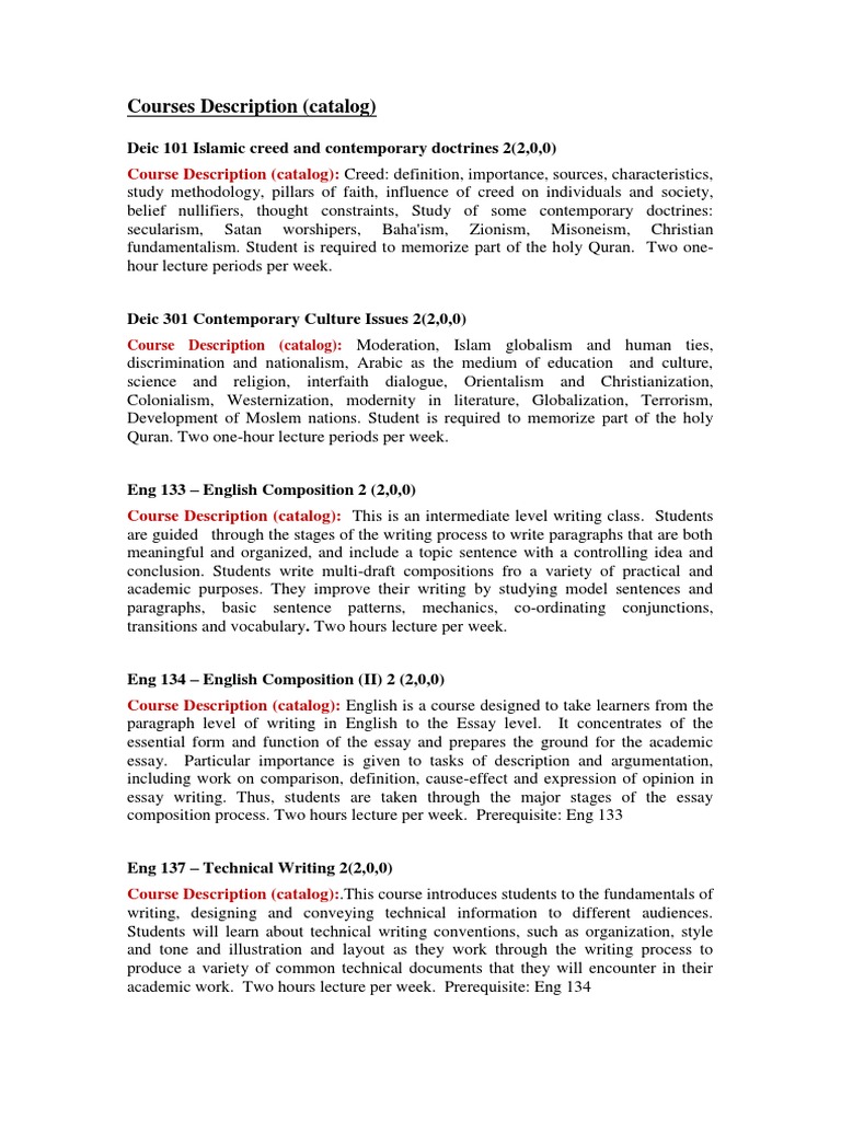 Courses Catalog Descriptions | PDF | Electrical Network | Electrical ...