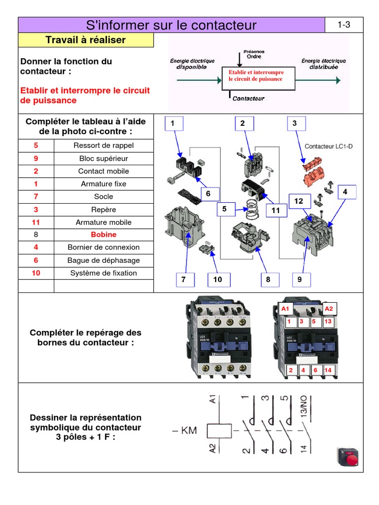 Schéma et Fonctionnement du Contacteur | PDF