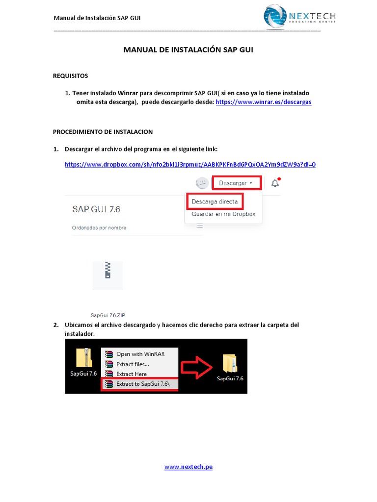 Manual Install SAP GUI 7.6 Basico PDF | PDF | Ventana (informática ...
