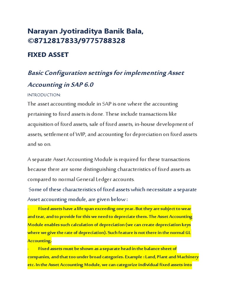 Basic Configuration Settings For Implementing Asset Accounting in SAP 6 ...