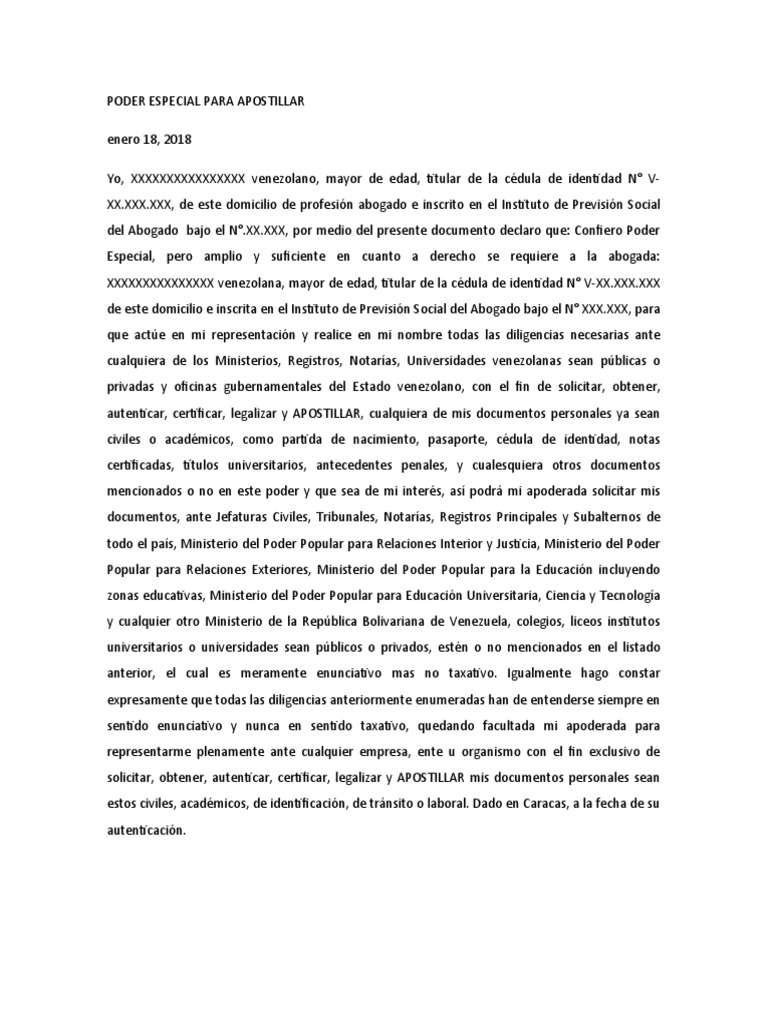 Poder Especial para Apostillar | PDF | Gobierno