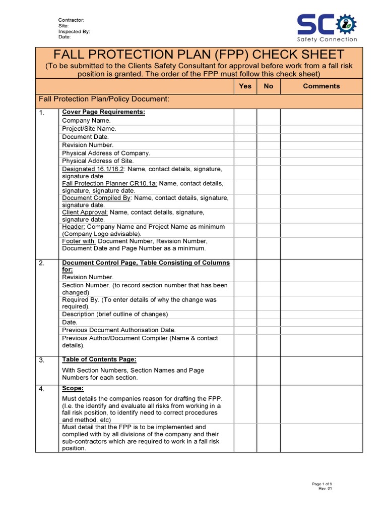 FPP Check Sheet - 2016 - Template - Rev 1 | PDF | Risk Assessment | Risk