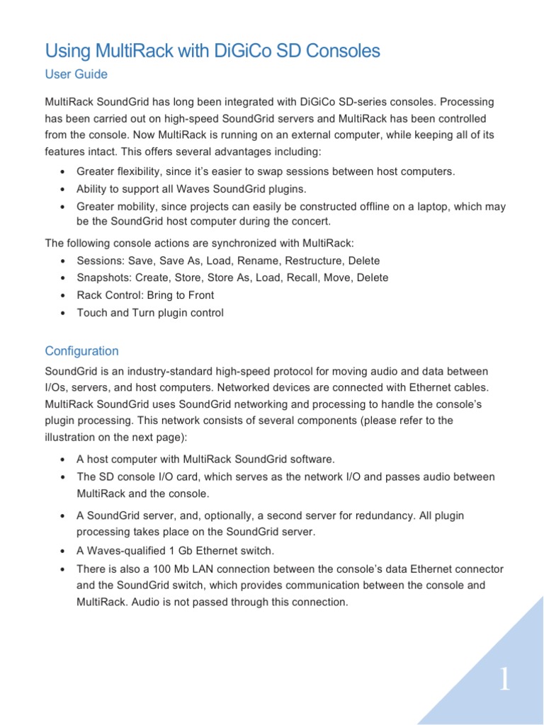 MultiRack For DiGiCo SD Consoles User Guide | PDF | Computer Network ...