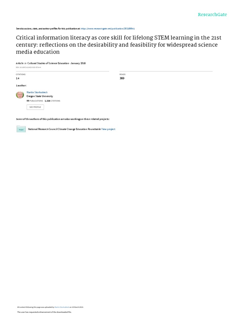 Critical Information Literacy As Core Skill For Li | PDF | Information ...