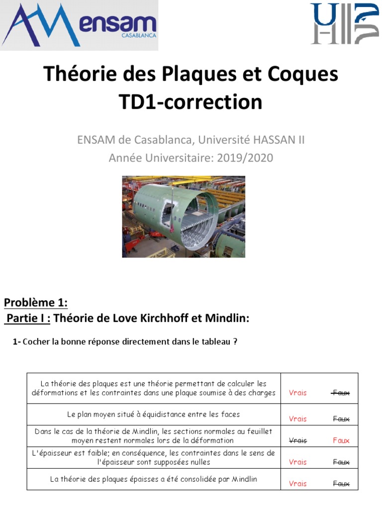 TD1 Correction | PDF | Physique | Mécanique