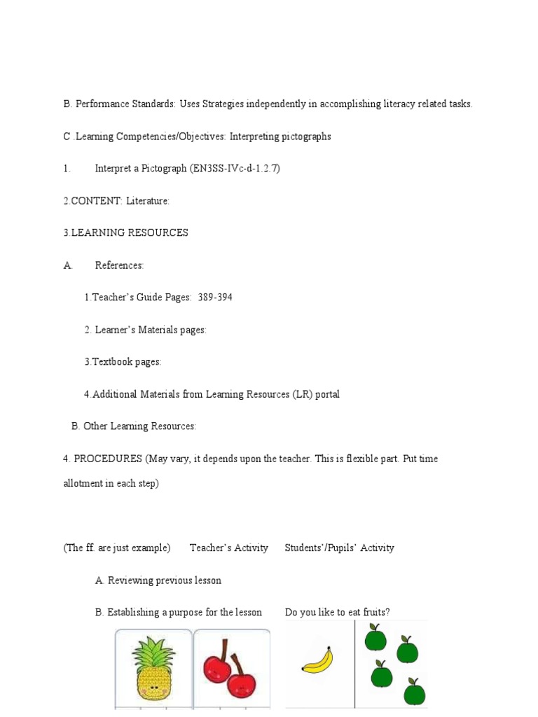 Interpreting Pictographs for 1st Grade | PDF | Teachers | Teaching