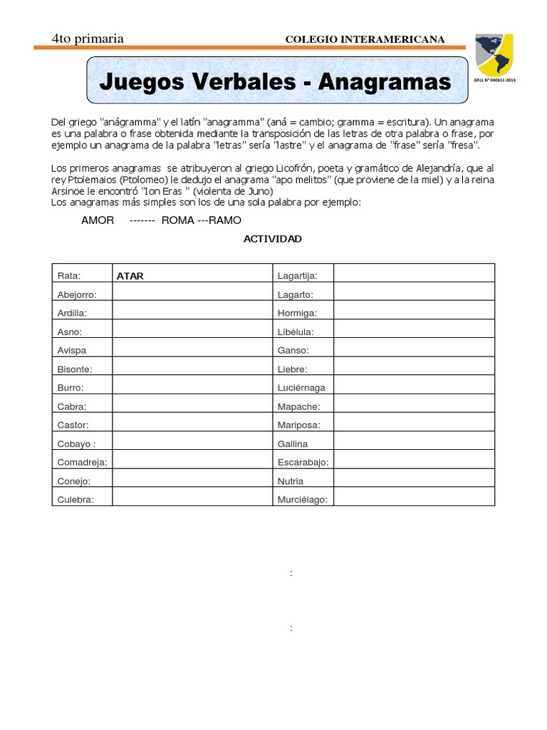 ANAGRAMAS | PDF
