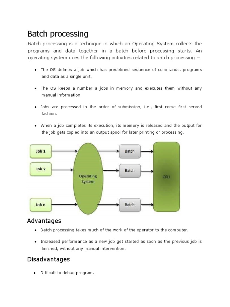 Batch Processing: Advantages | PDF | Operating System | Process (Computing)