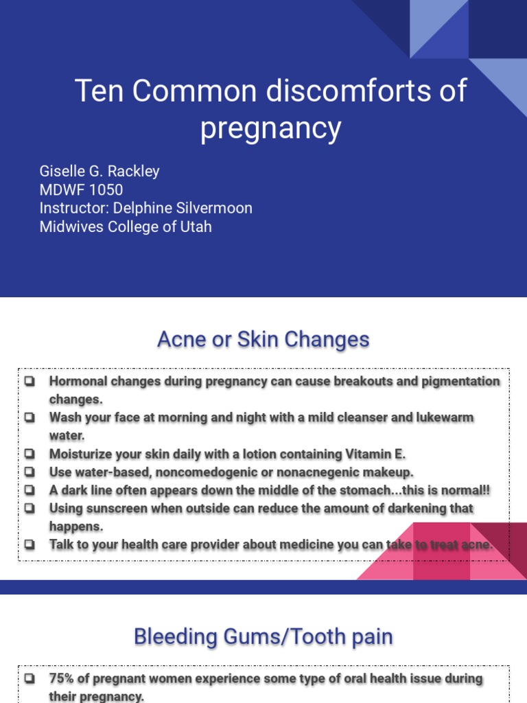 10 Common Pregnancy Discomforts GGR | PDF | Nausea | Pregnancy